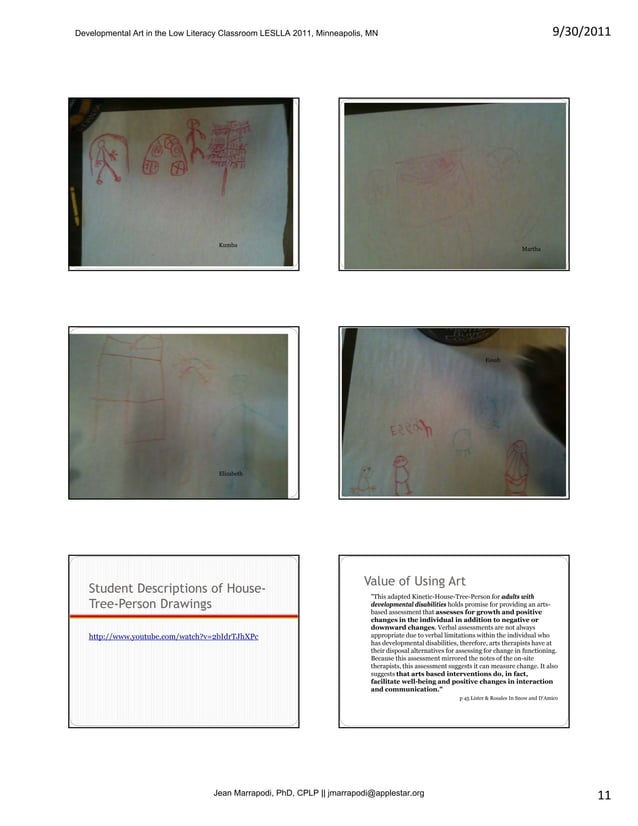 Developmental art in the low literacy classroom handout | PDF