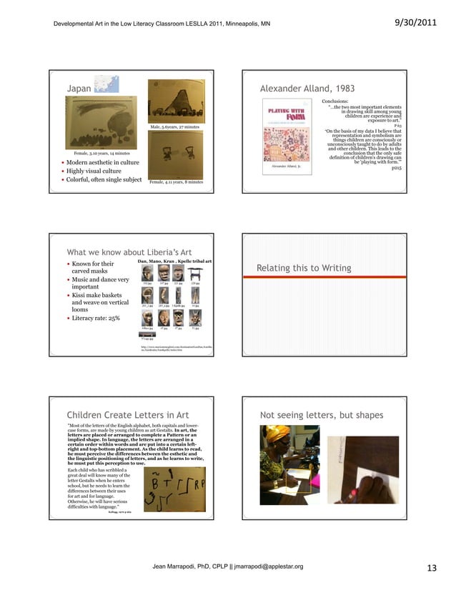 Developmental art in the low literacy classroom handout | PDF