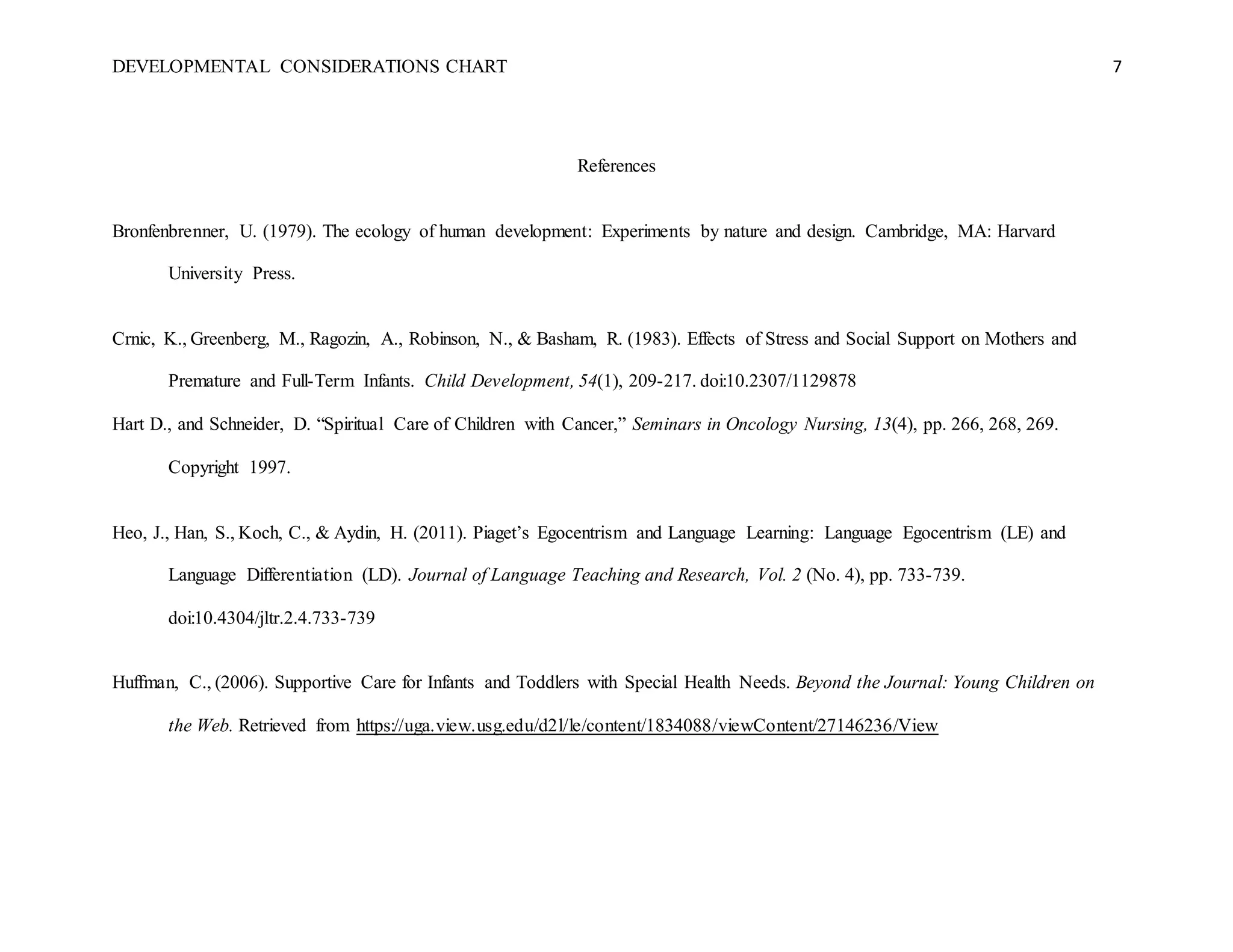 Developmental Considerations Chart | DOCX