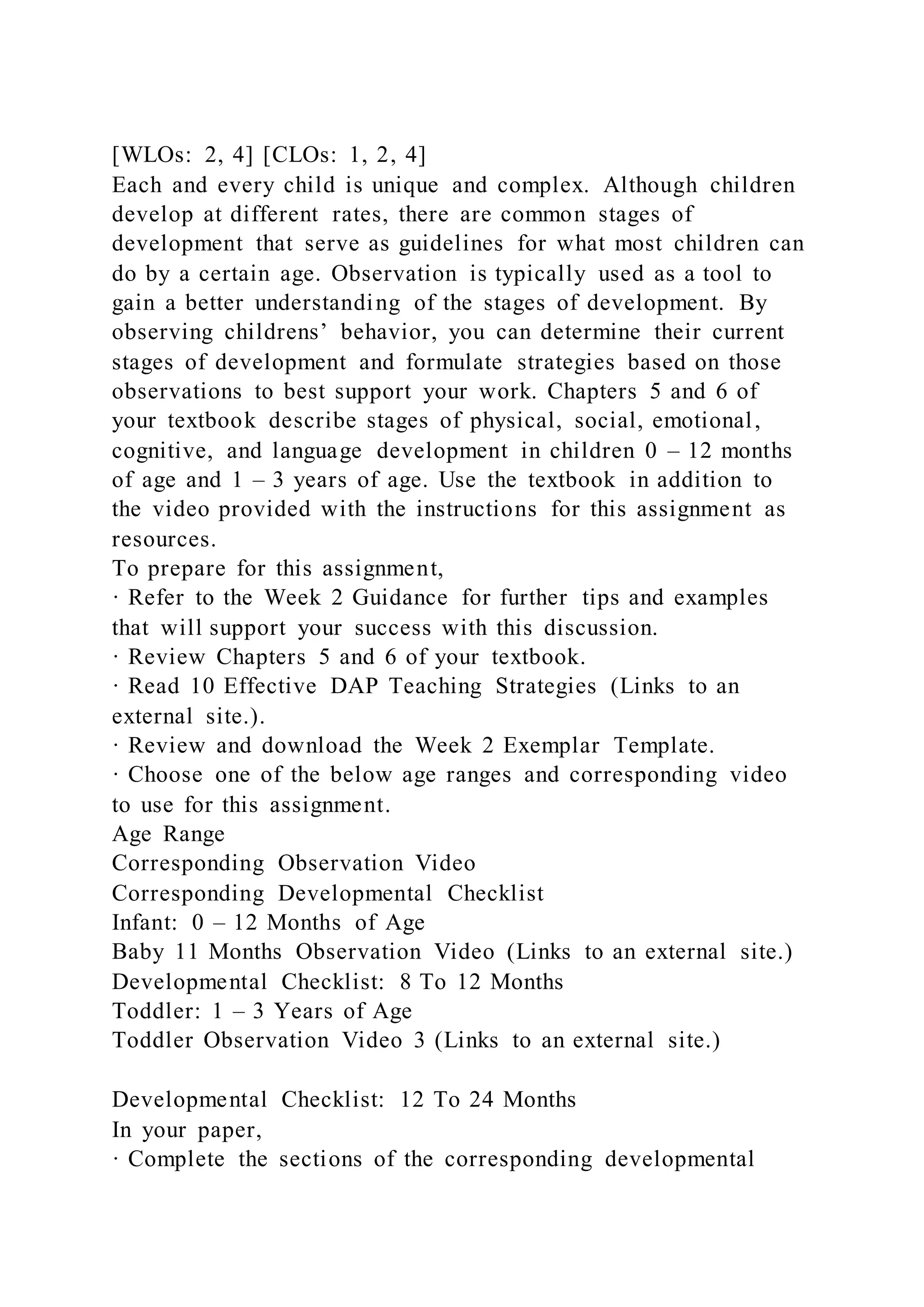 DEVELOPMENTAL CHECKLIST - 12 TO 24 MONTHSChild’s NameDate of | DOCX