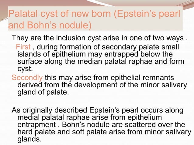 Developmental cysts.pptx | Ear, Nose and Throat Conditions | Diseases ...
