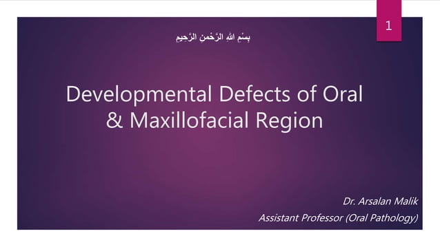 Developmental defects of oral & maxillofacial region | PPTX | Dental ...