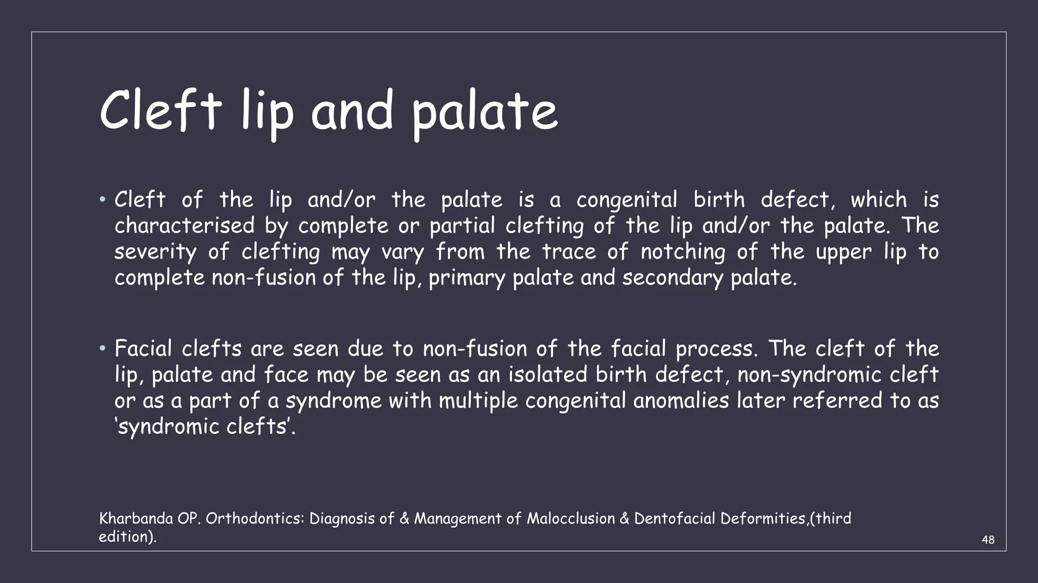 Developmental Defects Of Orofacial Structures | PPTX