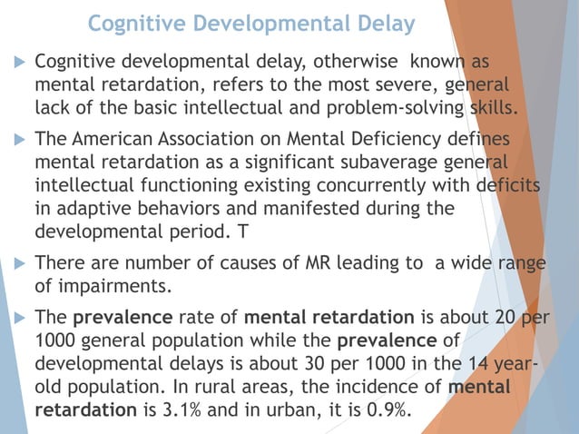 Cognitive developemental delay | PPTX