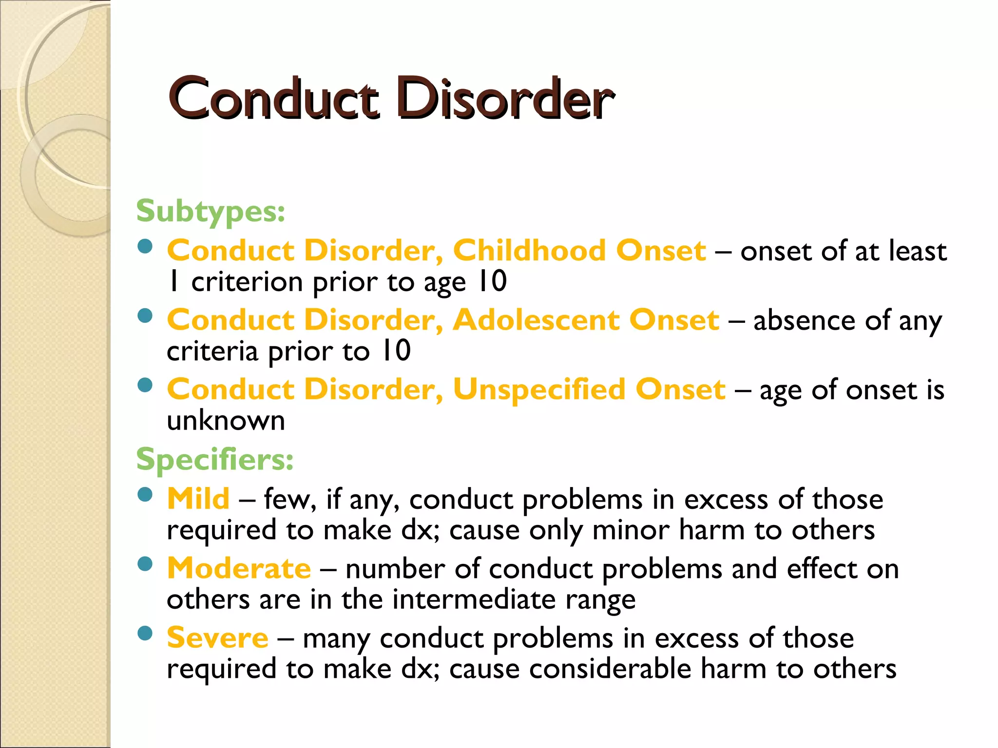 Childhood disorders | PPT