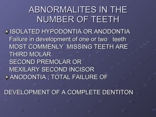 Developmental disorders of teeth and related tissue | PPT