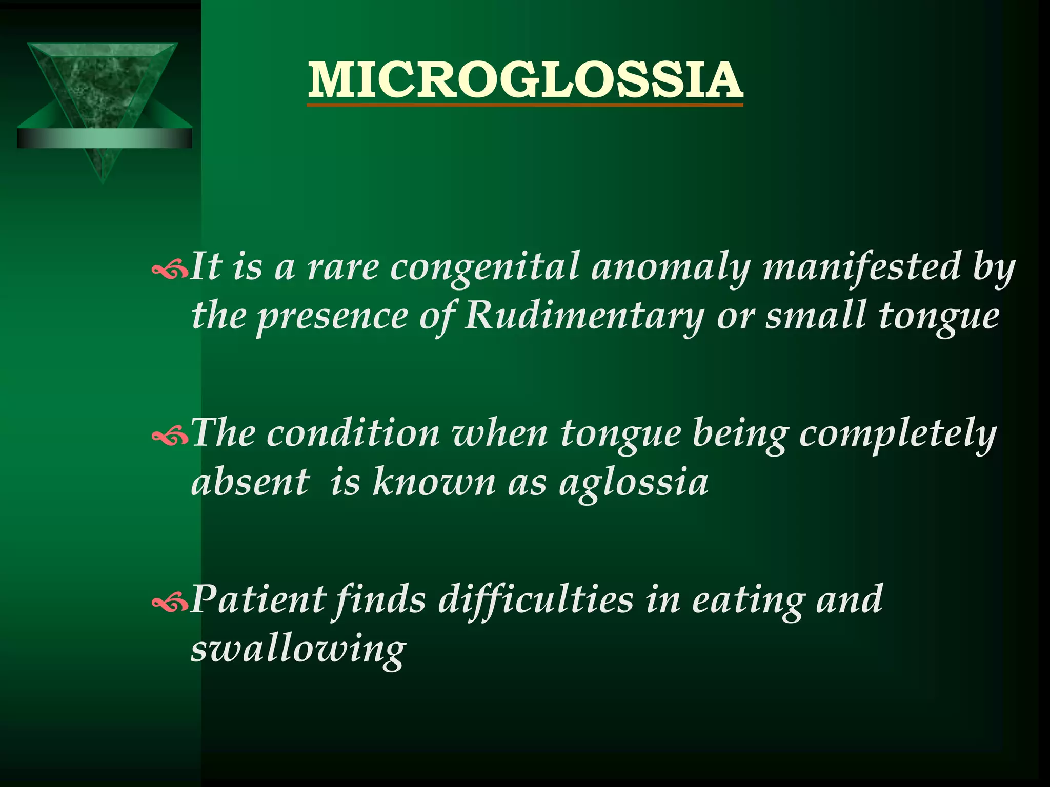 Developmental disorders of tongue elvis chiramel david | PPTX