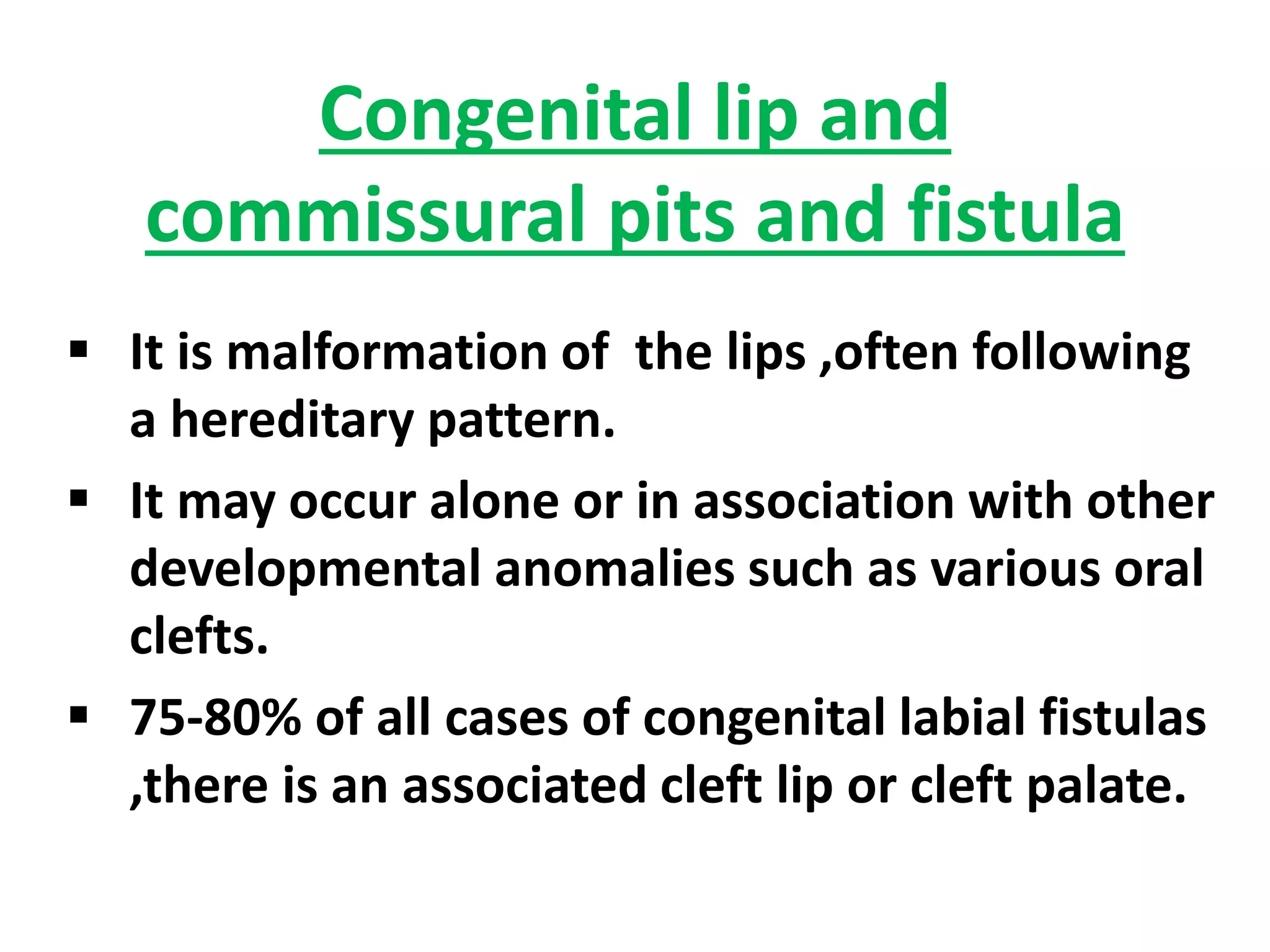 Developmental disturbances of LIP,PALATE and ORAL MUCOSA | PPTX