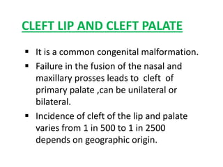 Developmental disturbances of LIP,PALATE and ORAL MUCOSA | PPTX