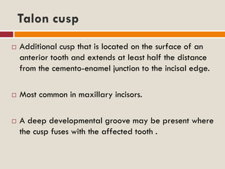 Developmental disturbances of tooth morphology | PDF