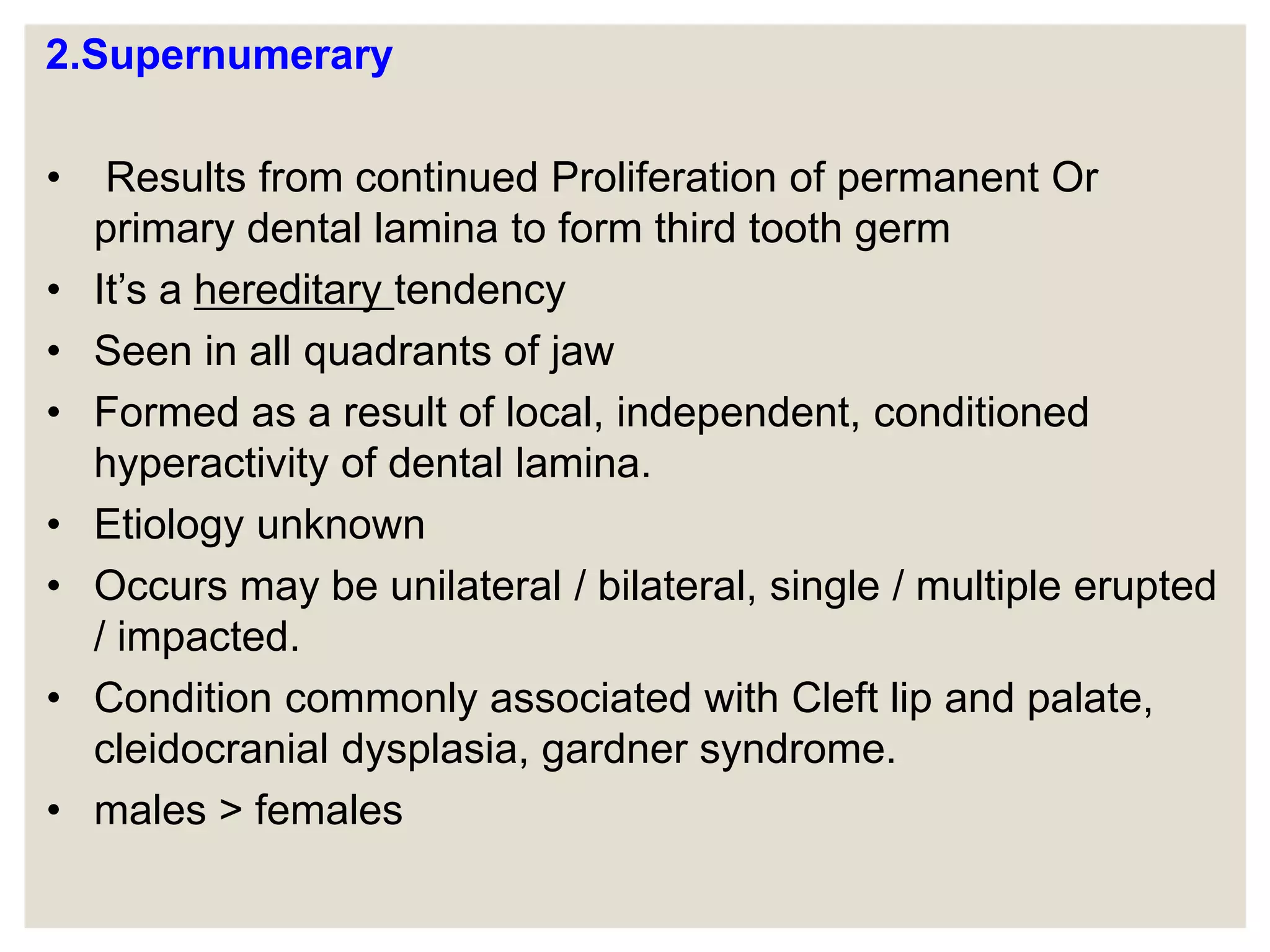 Developmental disturbances shape, size and number of the teeth | PPTX