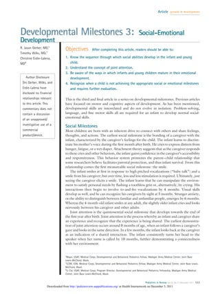 Developmental milestones 3 social emotional development pediatrics in ...