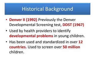 Developmental Screening test (Denver II - Overview) | PPTX | Parenting ...