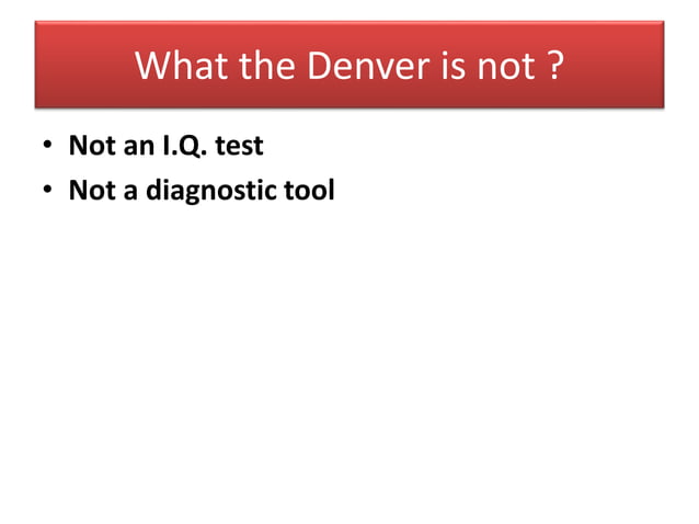 Developmental Screening test (Denver II - Overview) | PPTX | Parenting ...