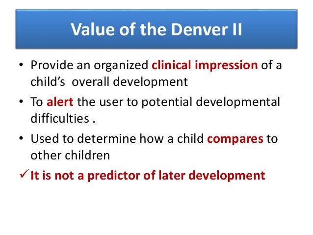Developmental Screening test (Denver II - Overview)