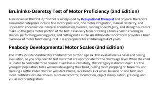 Developmental Motor Assessments for Physical and Occupational ...