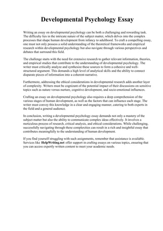 Developmental Psychology Essay.pdf