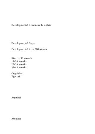 Developmental Readiness TemplateDevelopmental Stag.docx