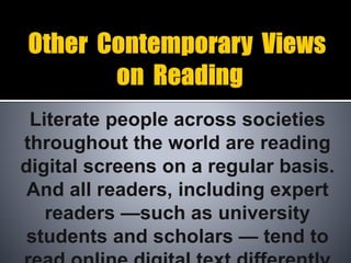 Traditional and Contemporary Views on Reading | PPTX