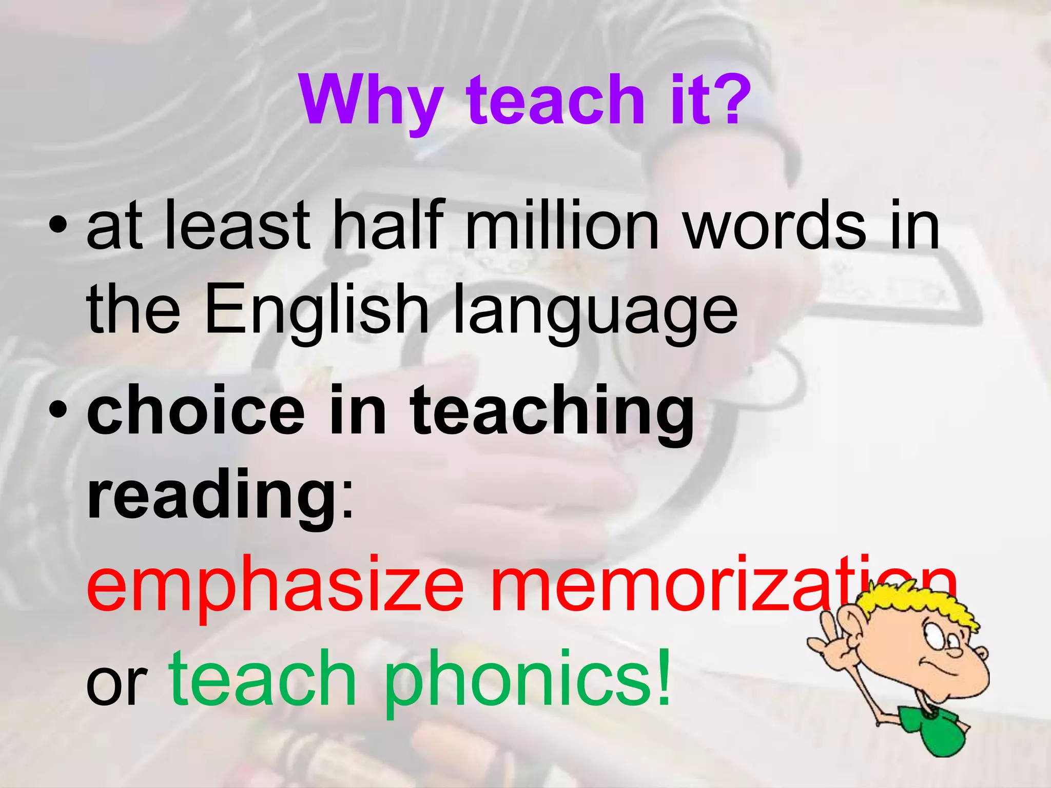 Teaching Reading with Phonics | PPTX