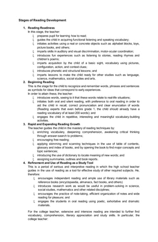 Developmental reading as a process of development | PDF