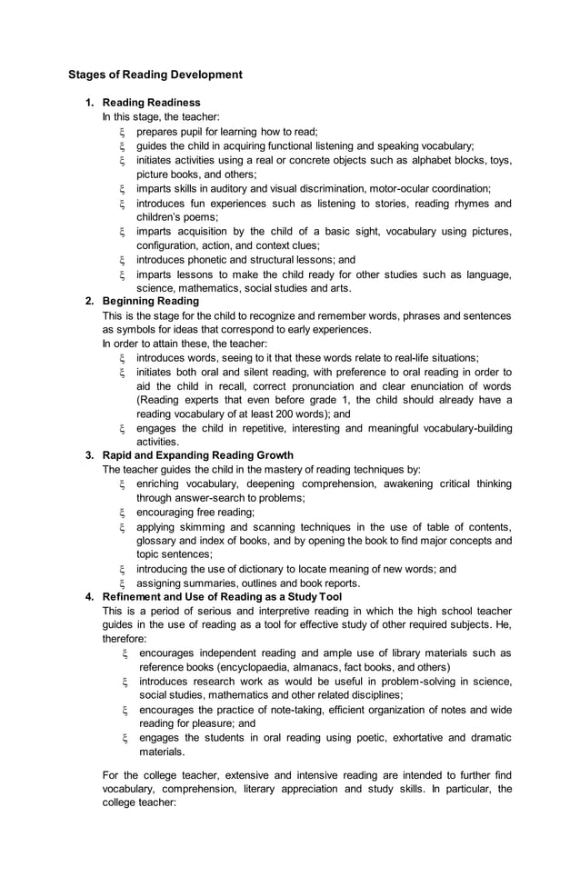 Developmental reading as a process of development | PDF