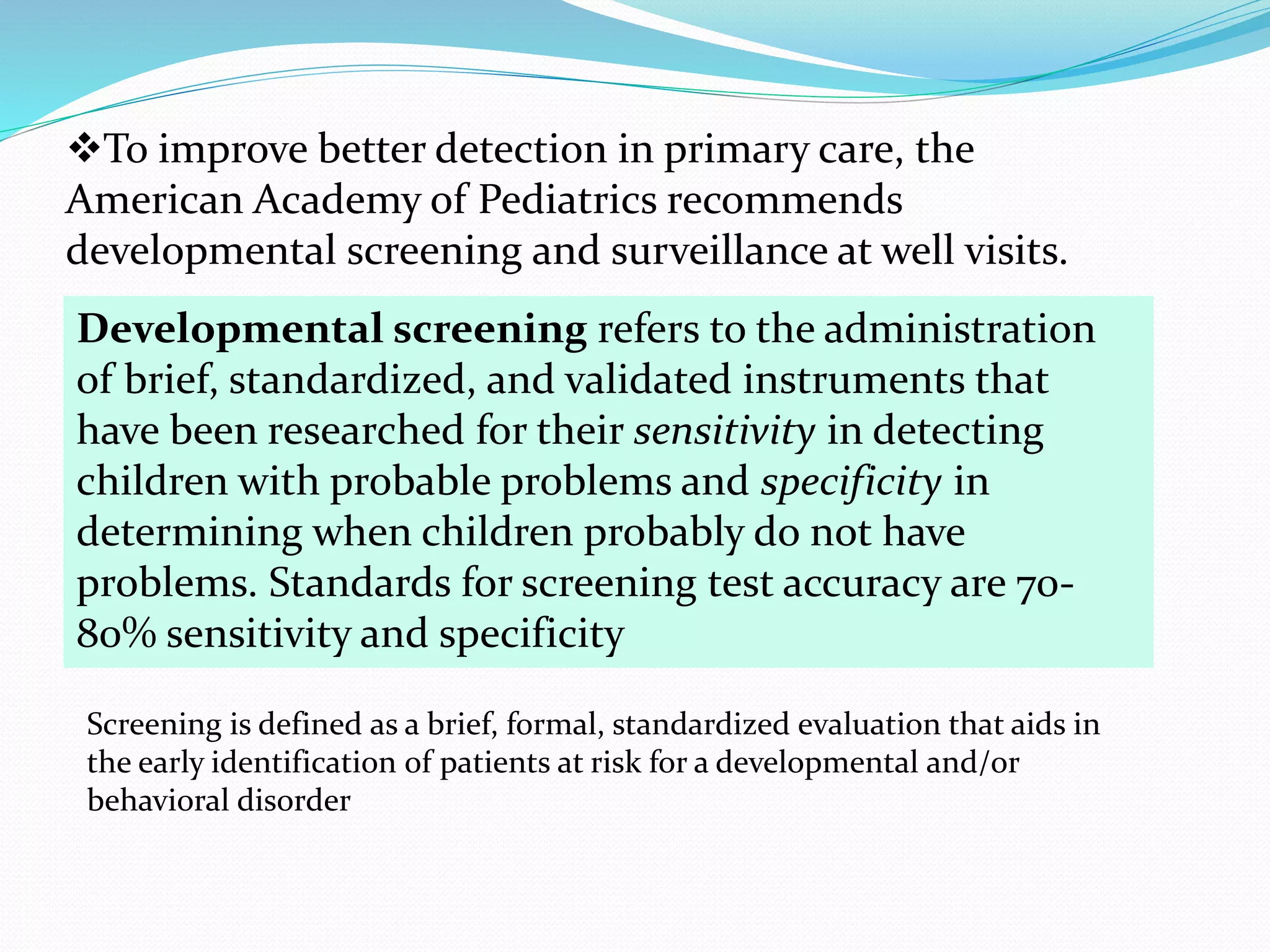 Developmental screening in children | PPTX