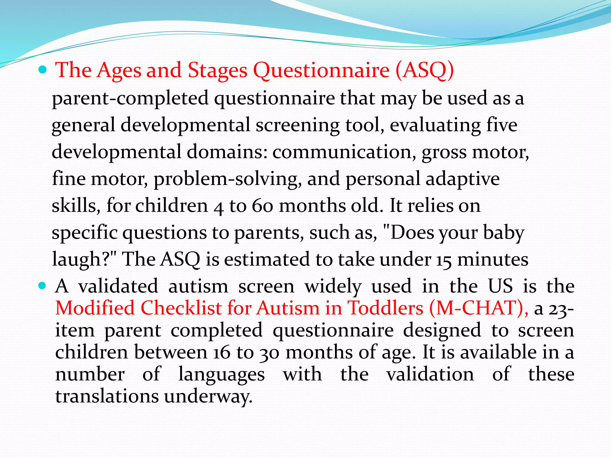 Developmental screening in children | PPTX