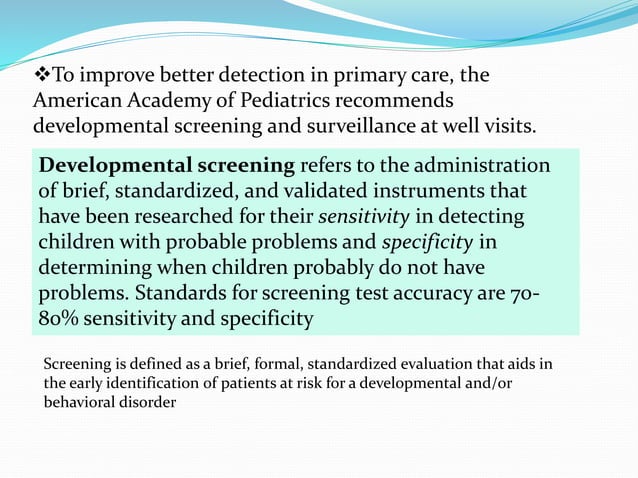 Developmental screening in children | PPTX