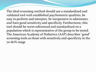 Developmental screening in children | PPTX