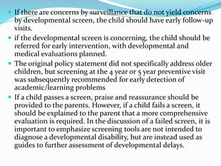 Developmental screening in children | PPTX