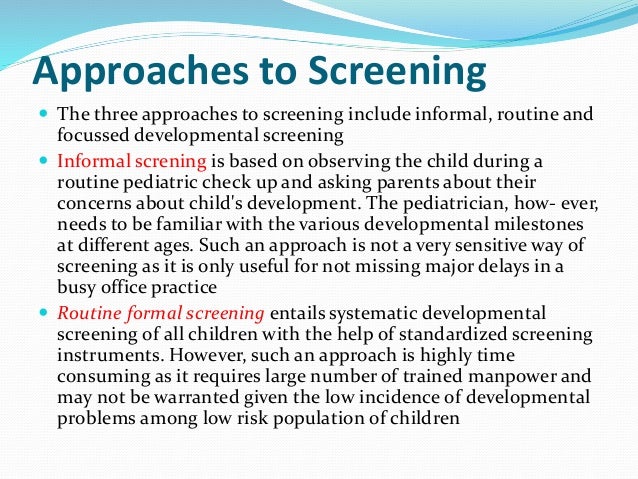 Developmental screening in children