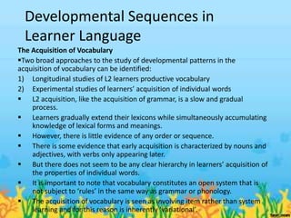Developmental sequences in learner language | PPTX