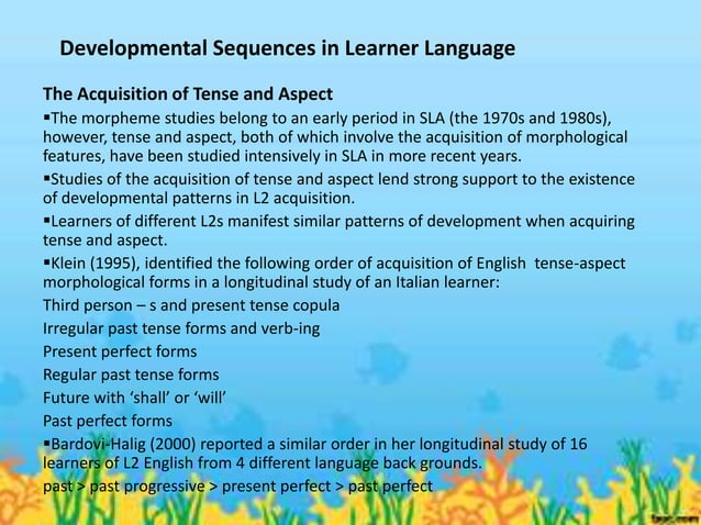 Developmental sequences in learner language | PPTX | Education