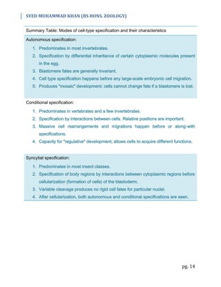 Developmental Specification & Differentiation | PDF