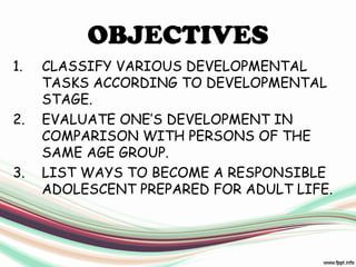 DEVELOPMENTAL STAGES IN PERSONAL DEVELOPMENT | PPT