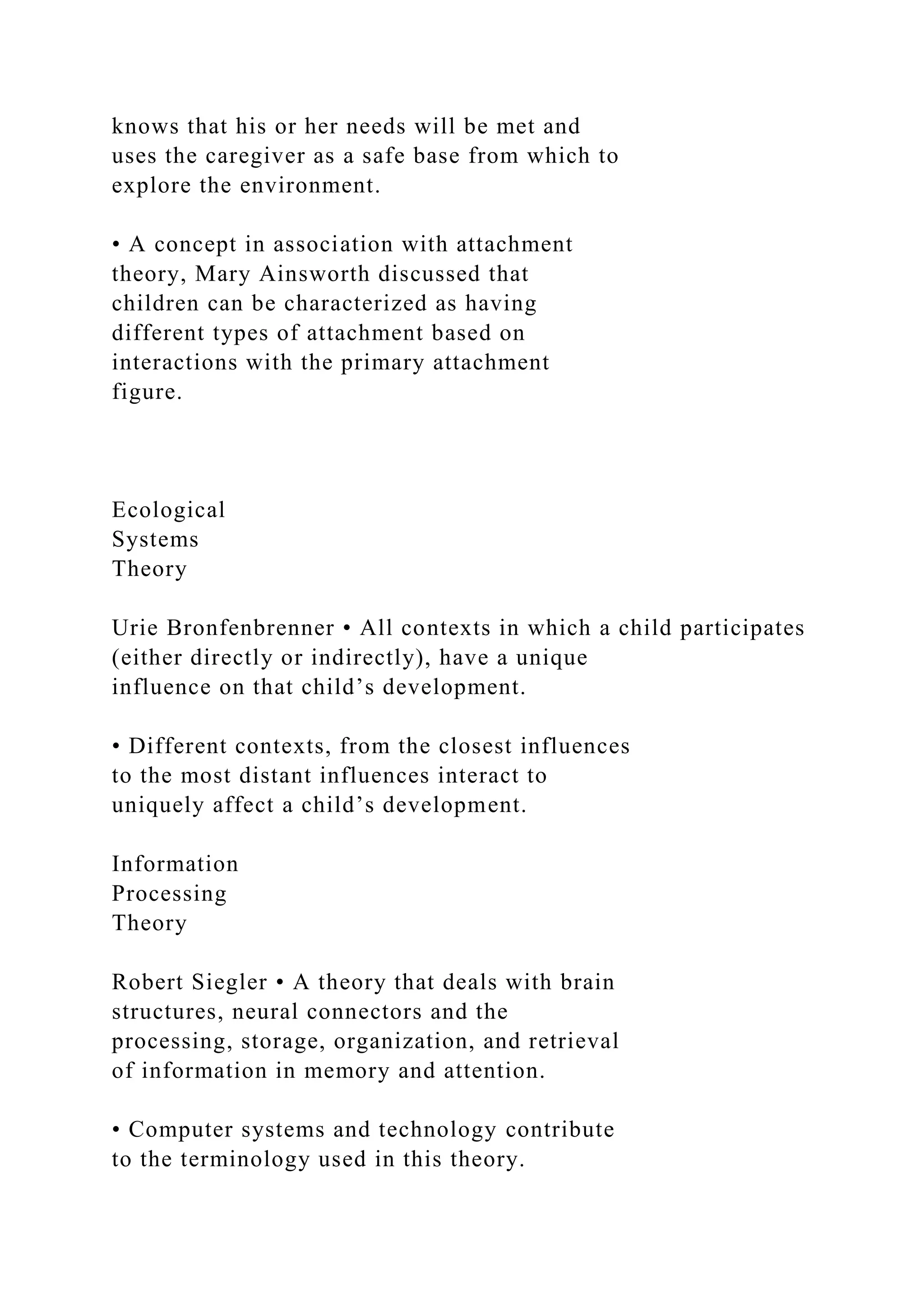 Developmental Theories (Psychodynamic, Psychoanalytic,.docx
