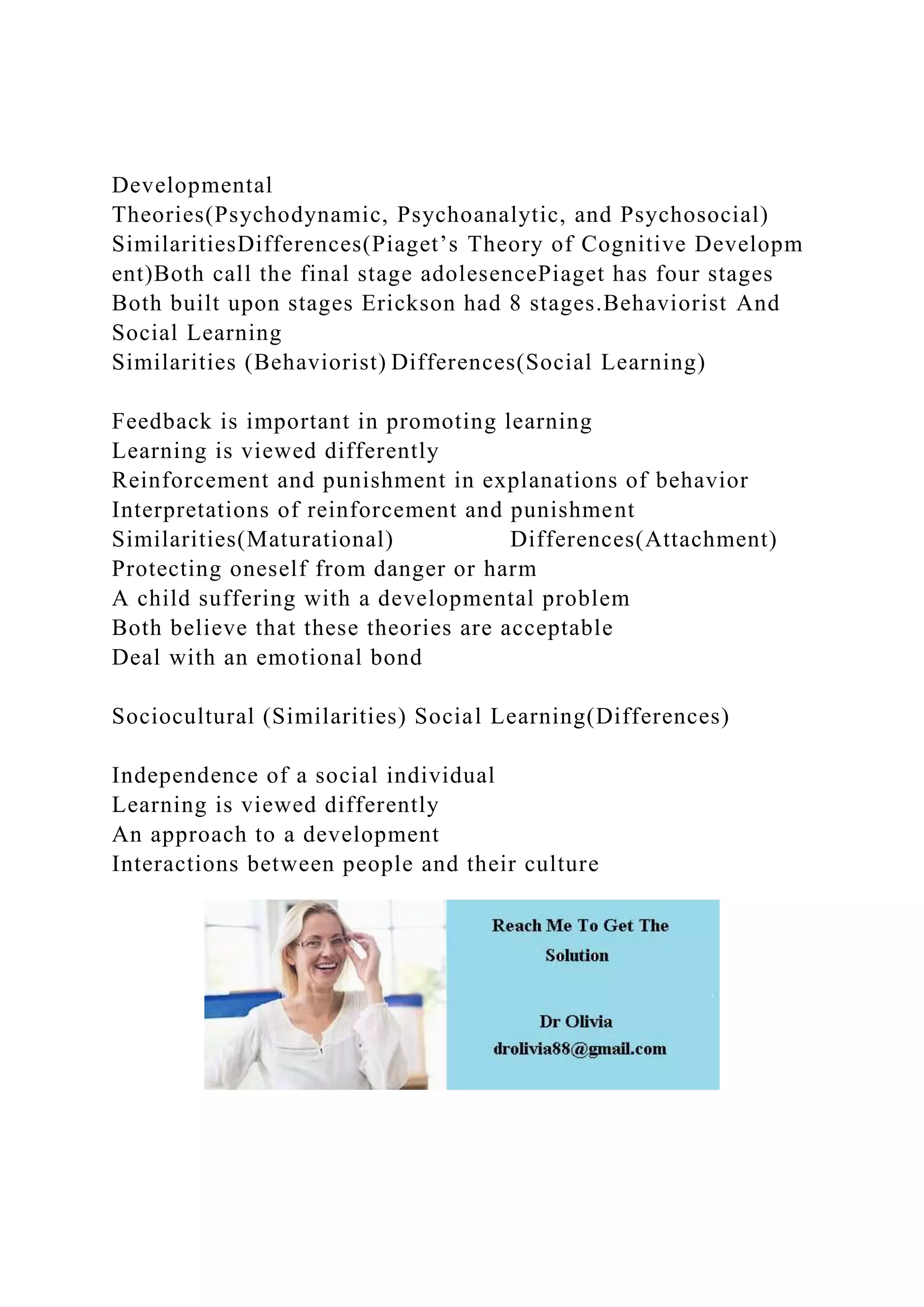 Developmental Theories(Psychodynamic, Psychoanalytic, and Psychoso.docx