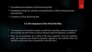 Development and Characterisation of Oral Thin Film Formulation, Final ...