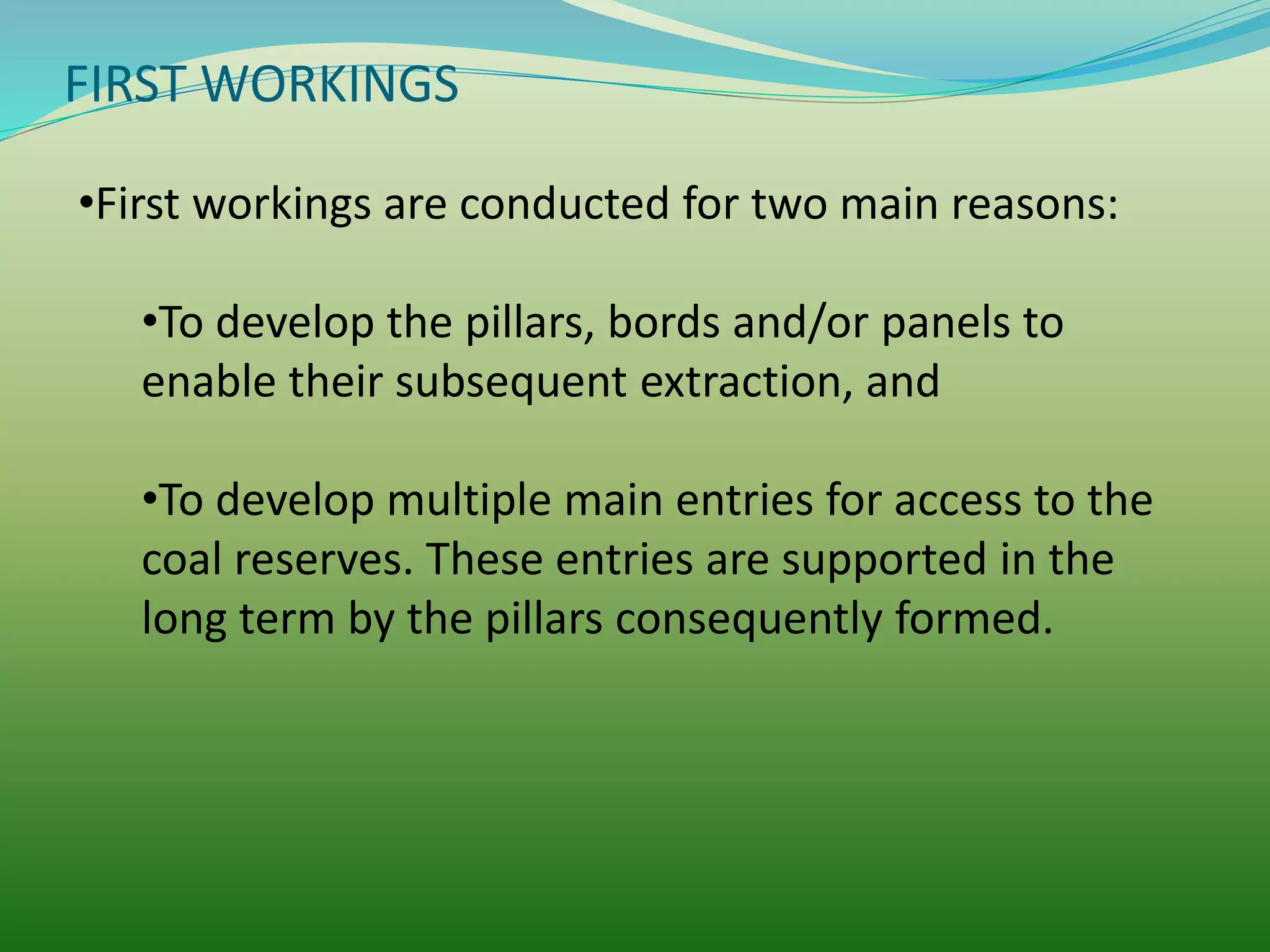 Development and depillaring with continuous miner | PPT