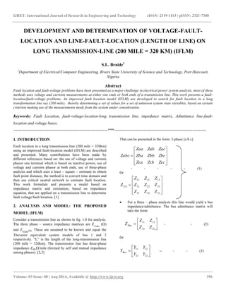 Development and determination of voltage faultlocation | PDF