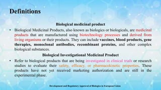 Development and Regulatory Approval of Biologics in European Union ...