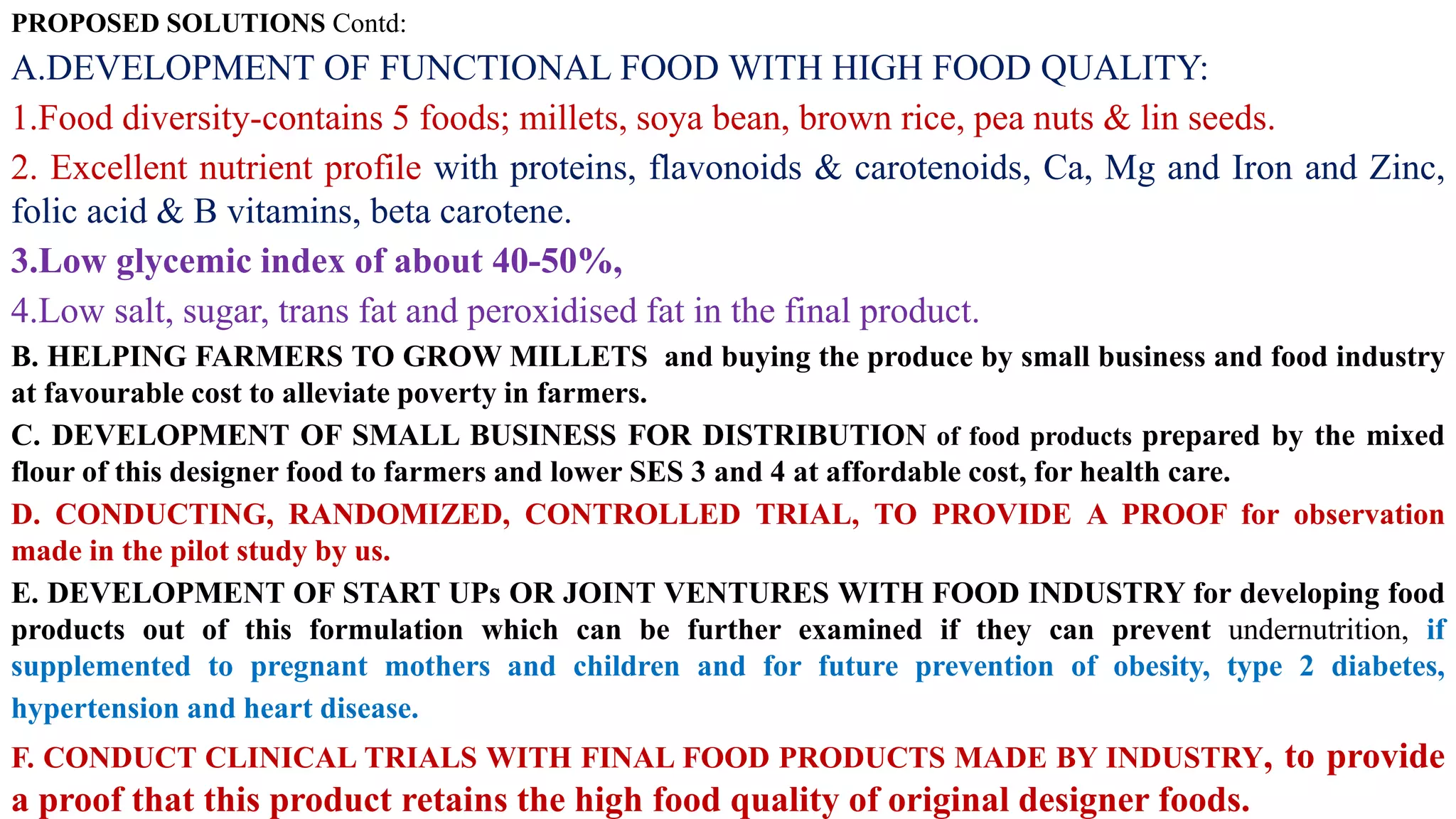 Development and study of millet based designer food | PPTX