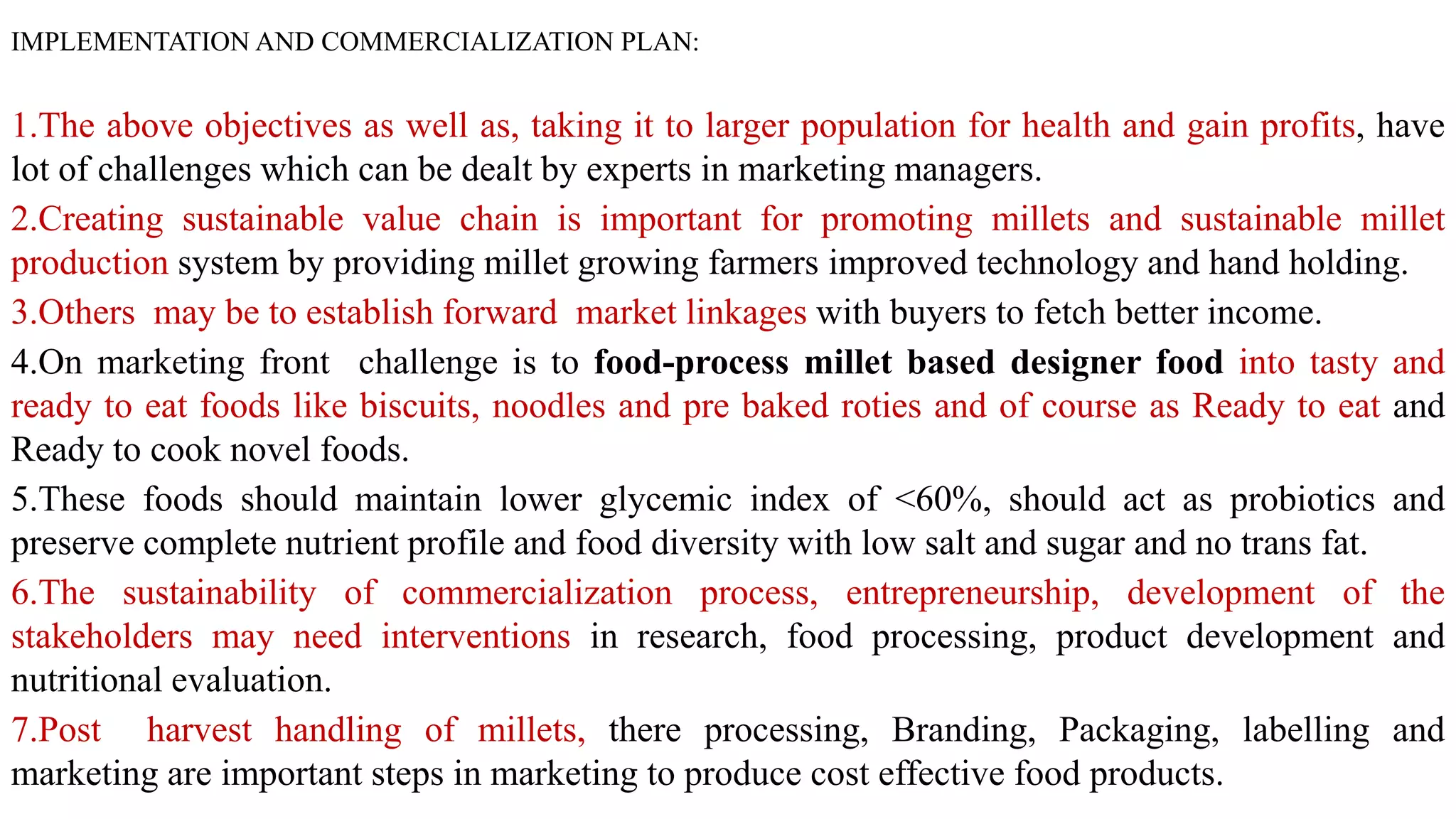 Development and study of millet based designer food | PPTX