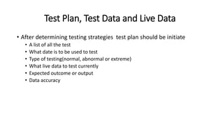 IGCSE Chapter 7 System life cycle Development, Section Development and ...