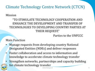 Development and transfer of technology implementation for climate ...