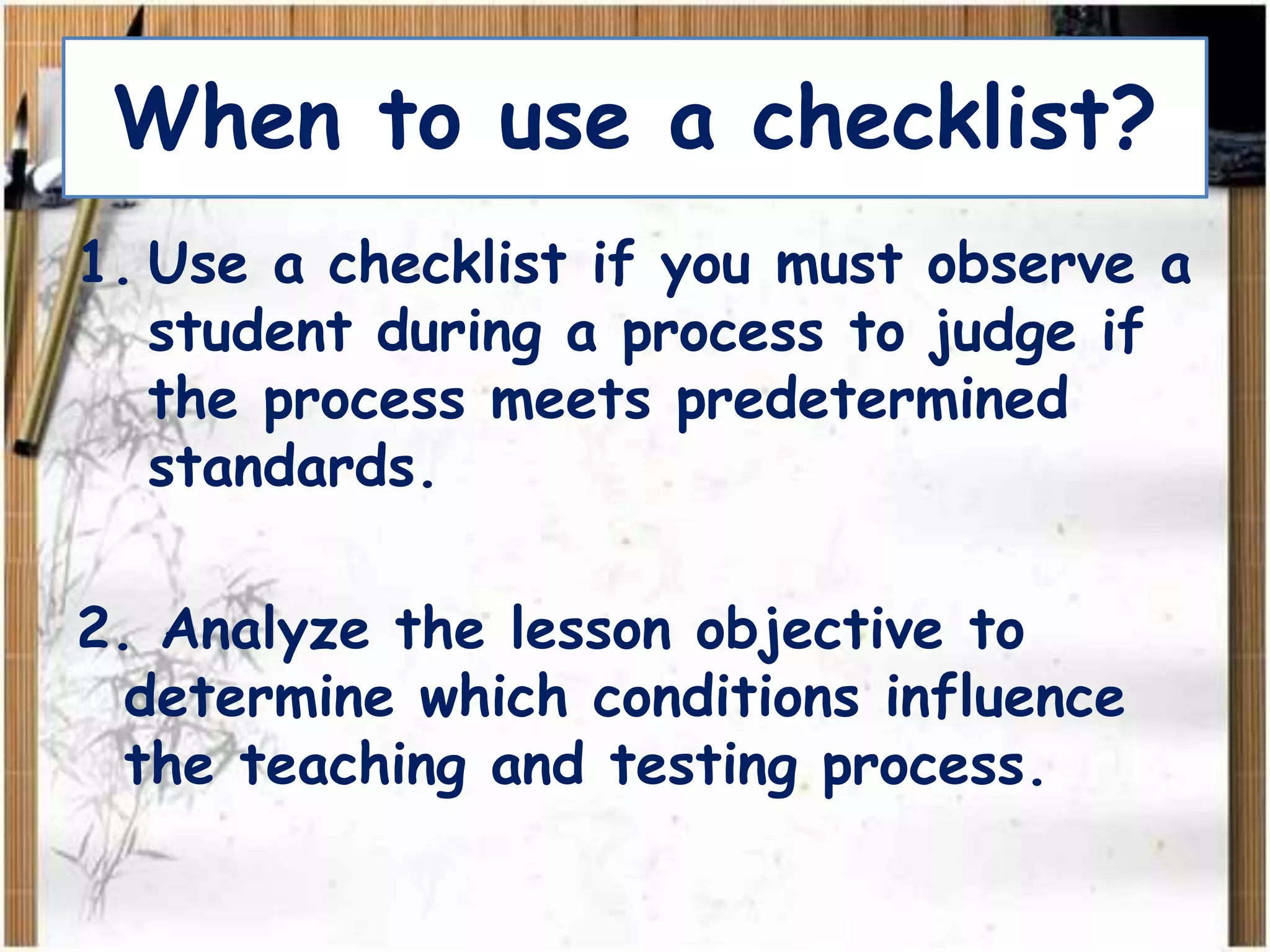 Development and use of the checklist | PPTX