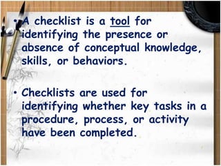 Development and use of the checklist | PPTX