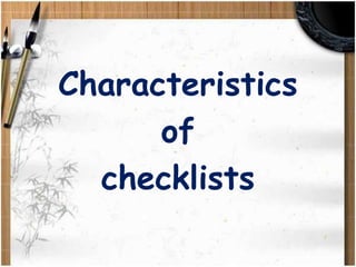 Development and use of the checklist | PPTX