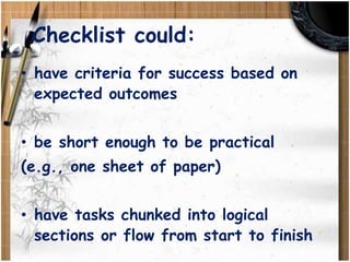 Development and use of the checklist | PPTX